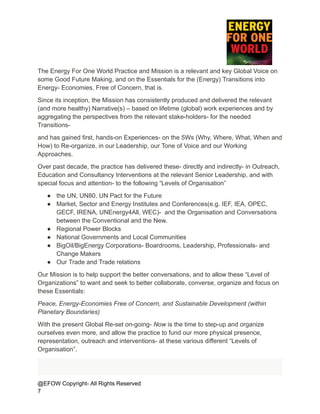 Energy For One World: A Comprehensive Summary | PDF