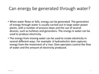 Energy from water | PPTX