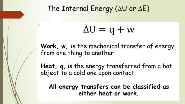 Energy, Heat and Work | PPT | Chemistry | Science