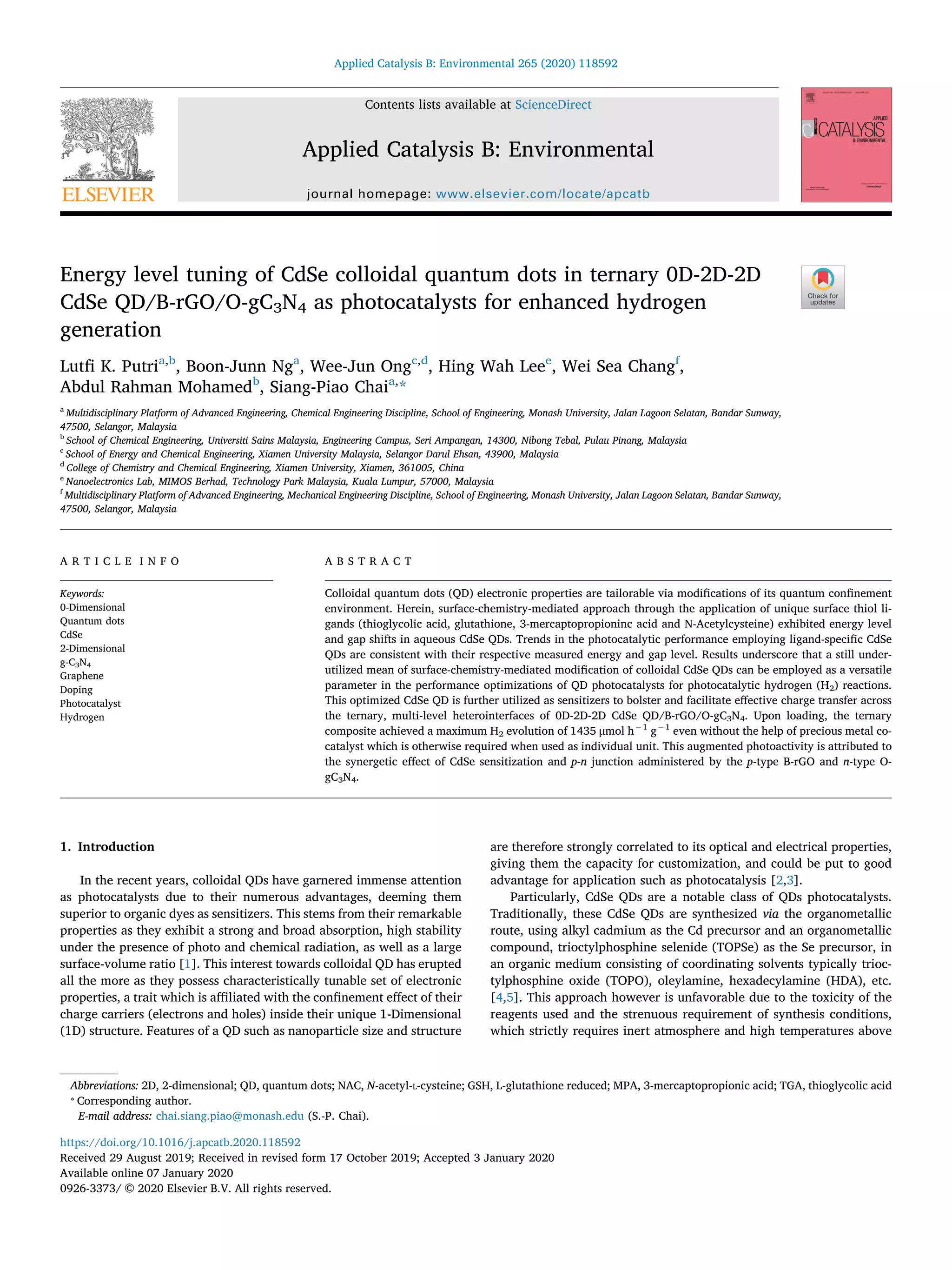 Energy level tuning of cd se colloidal quantum dots in ternary 0d 2d-2d ...