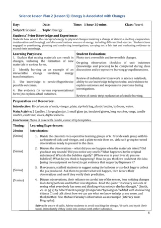 Energy Lesson Plans | DOC | Educational Assessment | Education