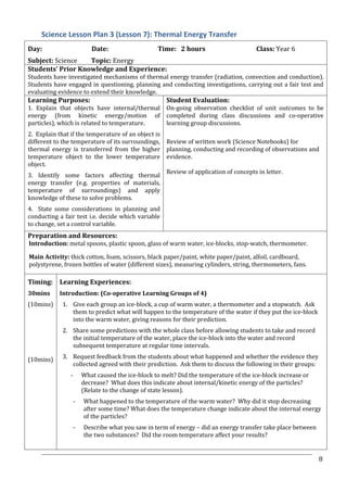 Energy Lesson Plans | DOC | Educational Assessment | Education