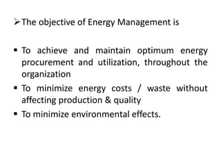 Energy management and audit | PPTX
