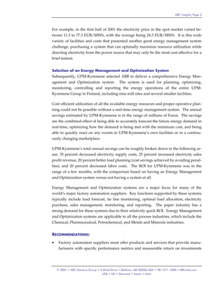 Energy management and optimization systems providing documented savings ...