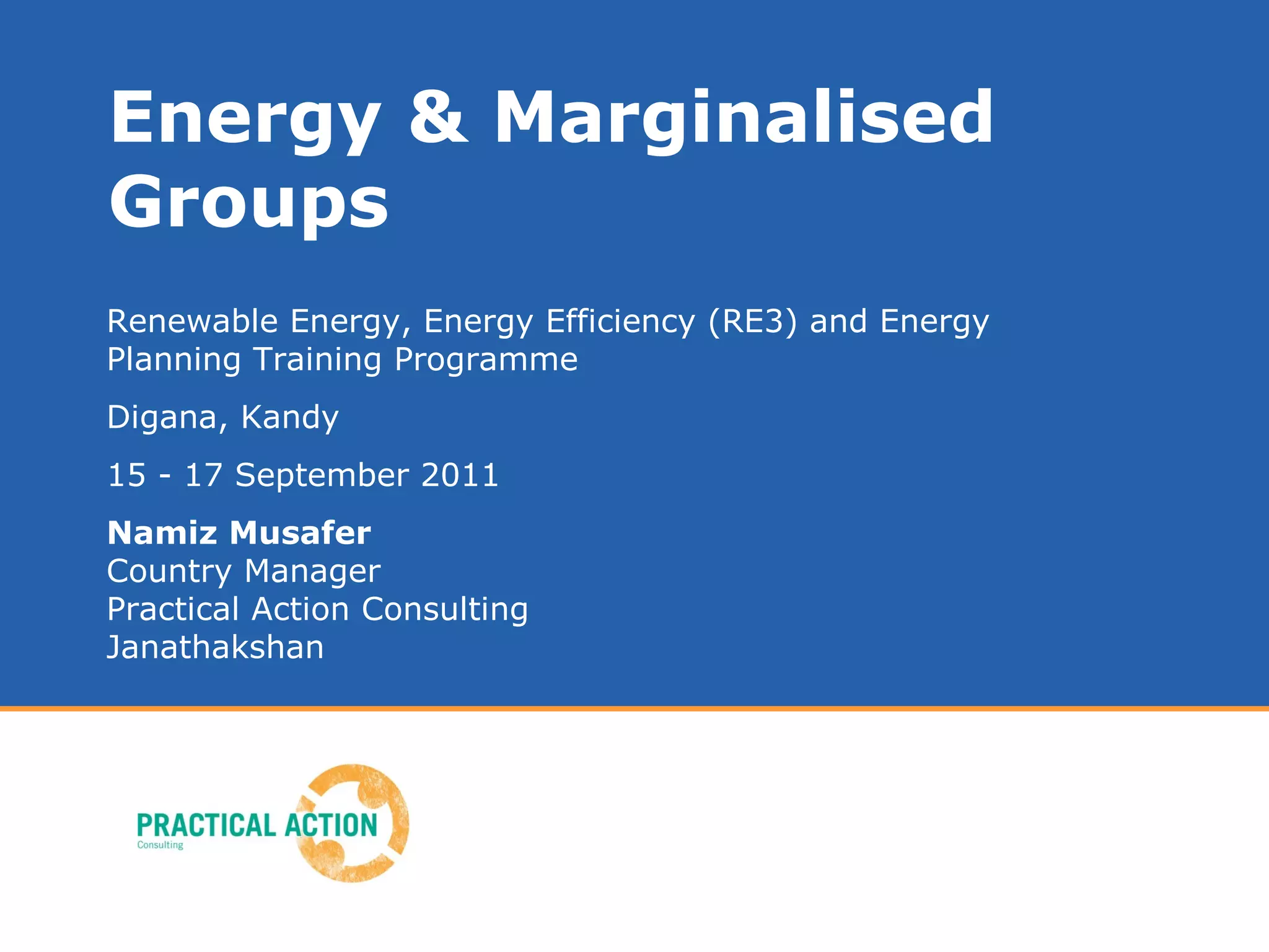 Energy & marginalised groups | PPT