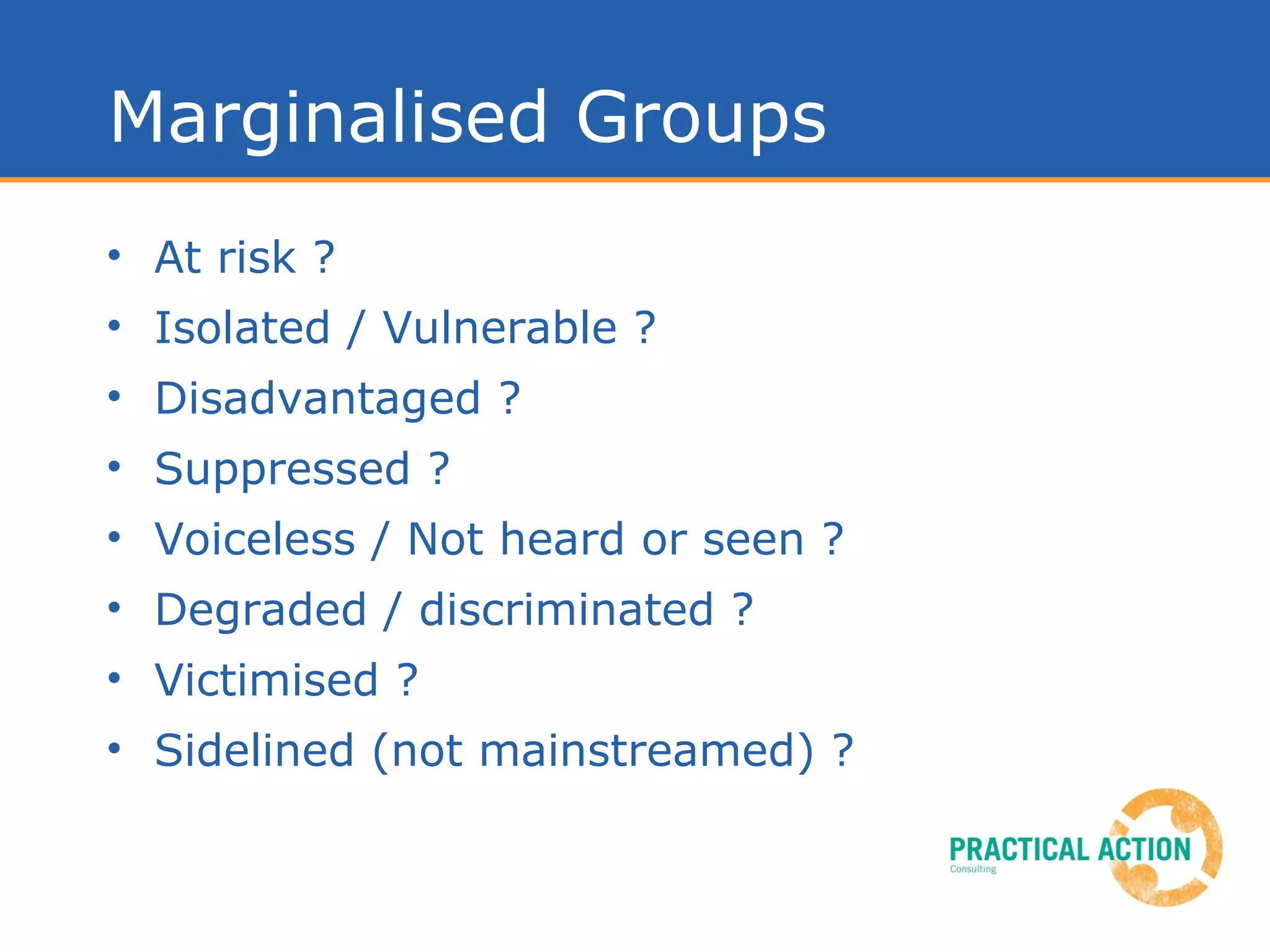Energy & marginalised groups | PPT