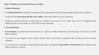energy minimization in computer aided drug design | PPTX