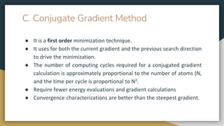 Energy minimization methods - Molecular Modeling | PPTX