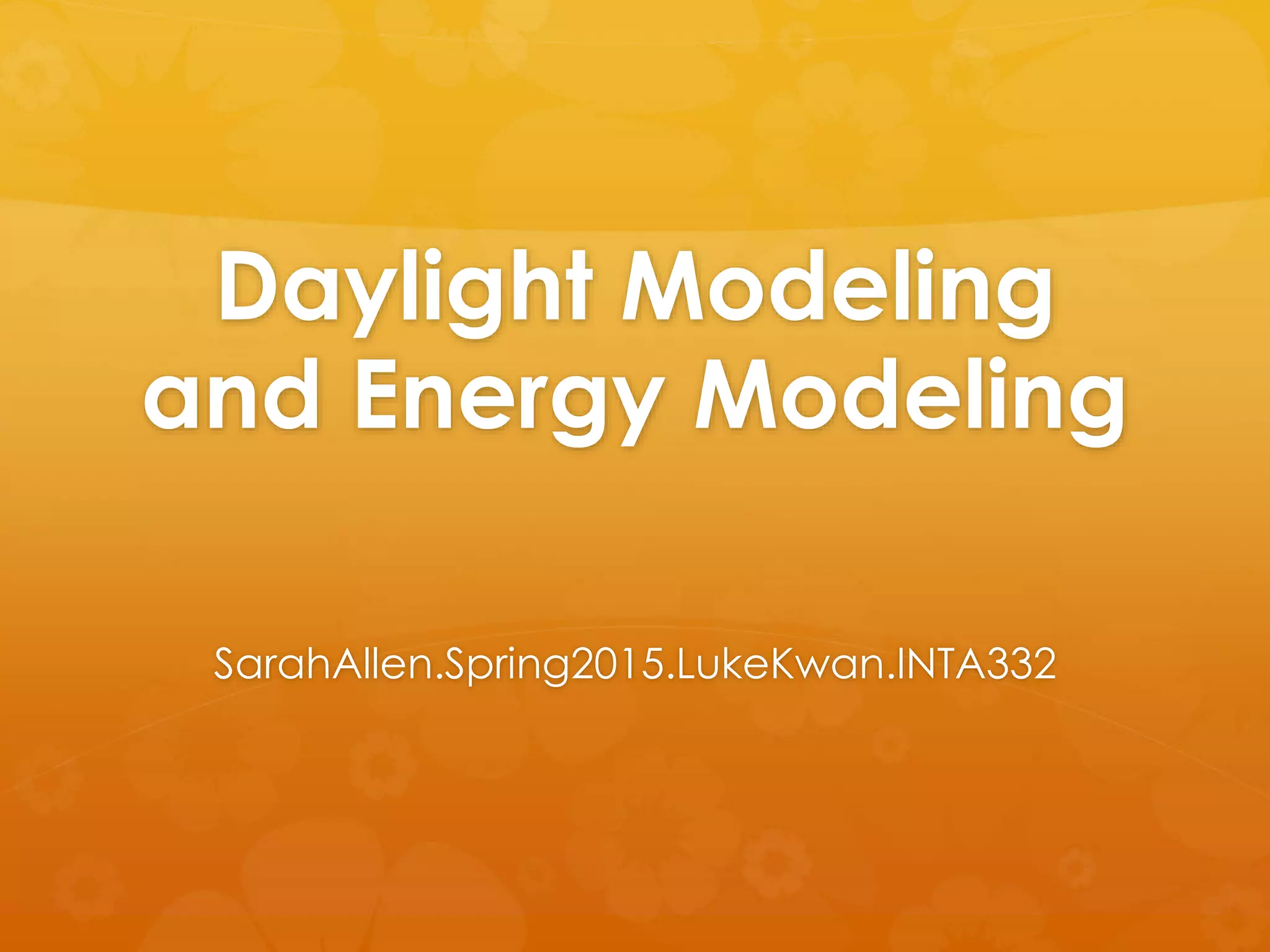 Energy modeling ppt | PPTX