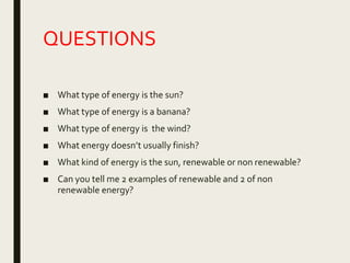 Energy natural science 3rd of primary | PPTX