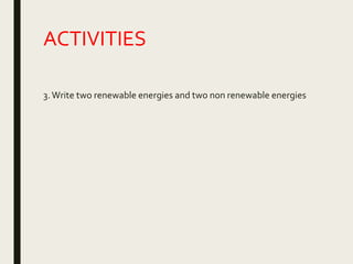 Energy natural science 3rd of primary | PPTX