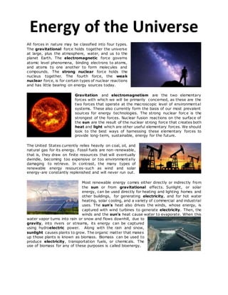 Energy of the universe 1 | PDF