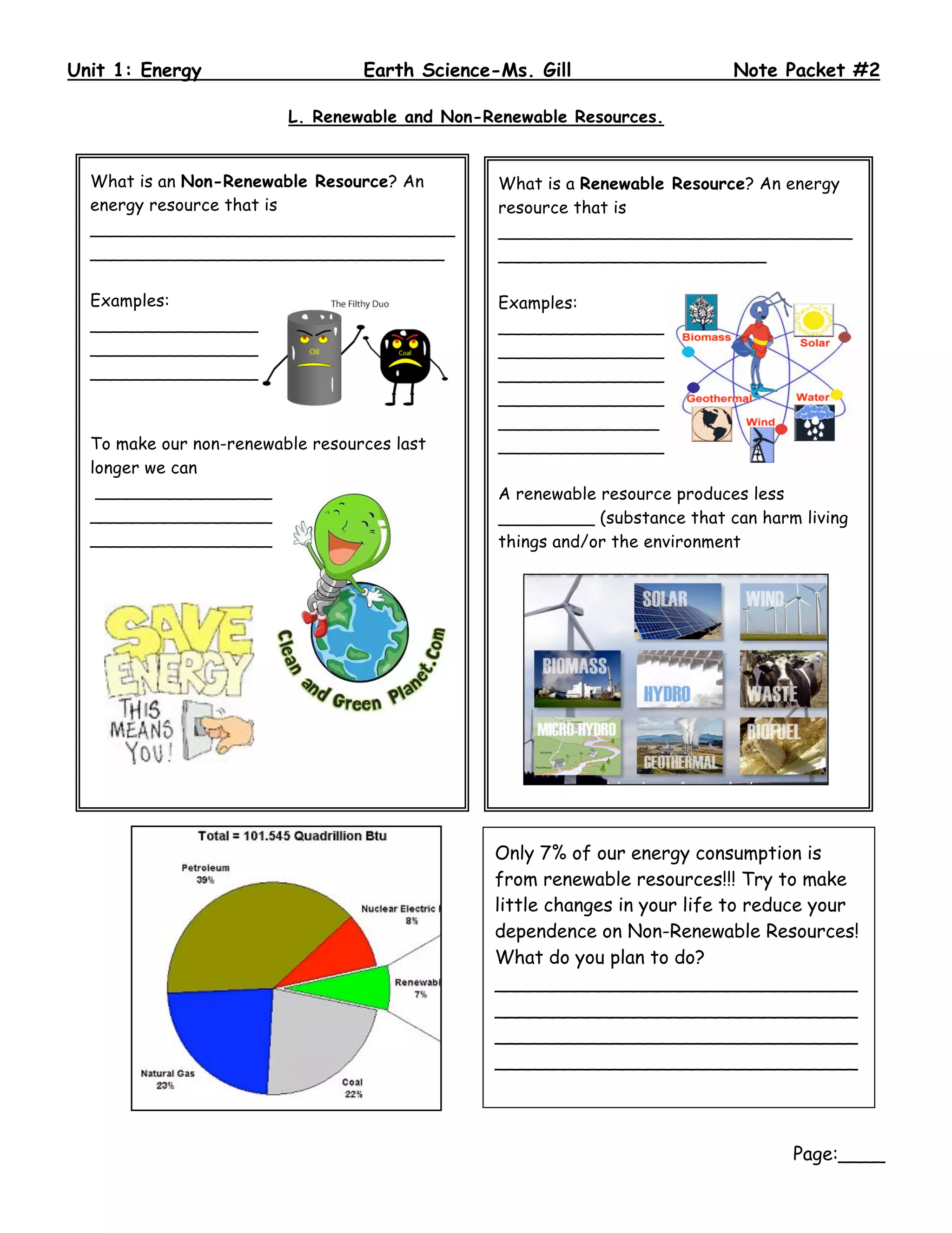 Unit 1: Energy Outline Honors ES | PDF