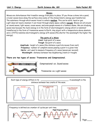 Unit 1: Energy Outline Honors ES | PDF