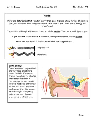 Unit 1: Energy Outline Science 8 | PDF