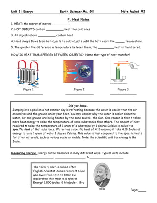 Unit 1: Energy Outline Science 8 | PDF