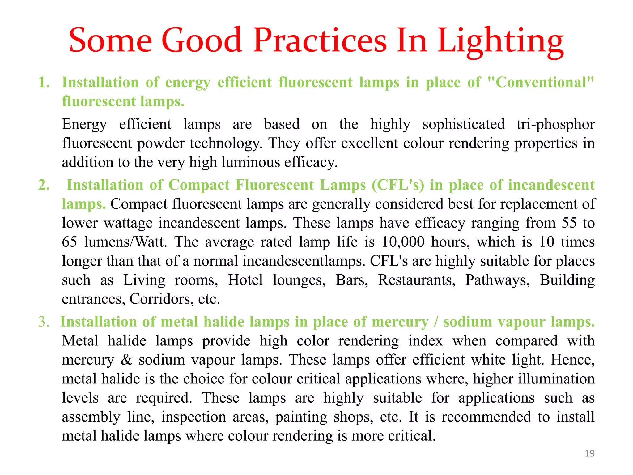 Energy performance assessment of lighting systems | PPTX