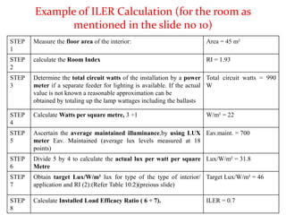 Energy performance assessment of lighting systems | PPTX