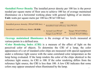 Energy performance assessment of lighting systems | PPTX