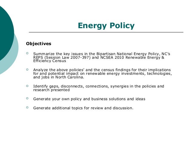Energy Policy: Global, National, Local