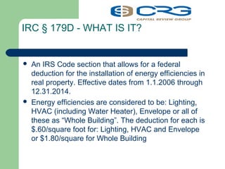 179D Tax Break for Energy Efficient Buildings | PPT