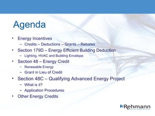 Energy Incentives Presentation | PPT