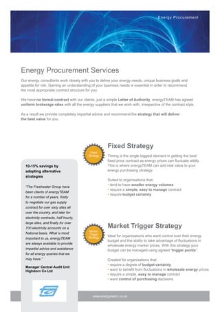 energyTEAM Energy Procurement Brochure | PDF