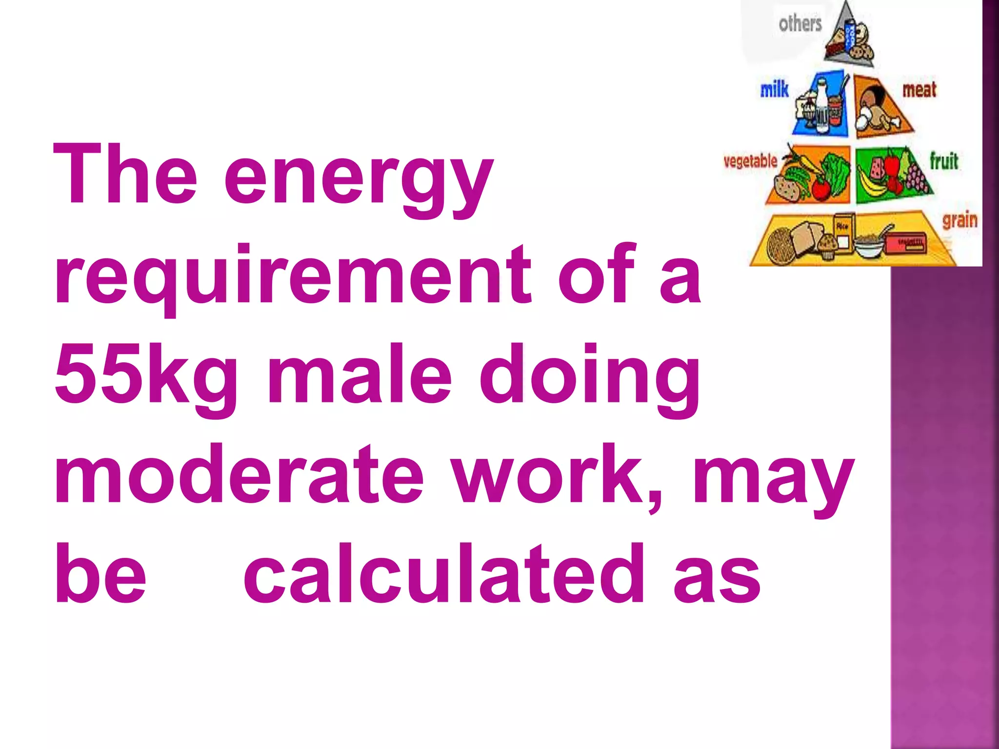 Energy requirement for a normal person | PPTX