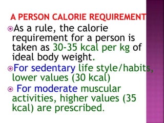 Energy requirement for a normal person | PPTX | Endocrine and Metabolic ...