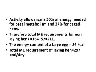 Energy requirments of poultry by Dr sunil kumar B | PPTX