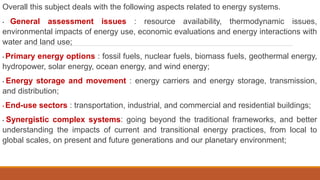 Energy resources and consumption | PPTX