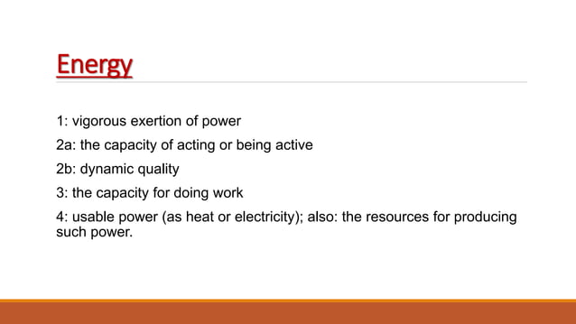 Energy resources and consumption | PPTX