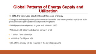 Energy resources and consumption | PPTX