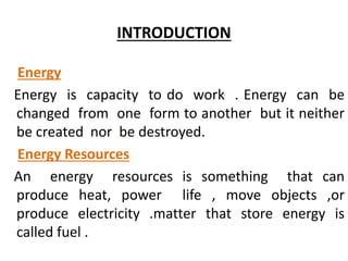 Energy Resources (Lesson 6) Powerpoint Presentation | PPTX