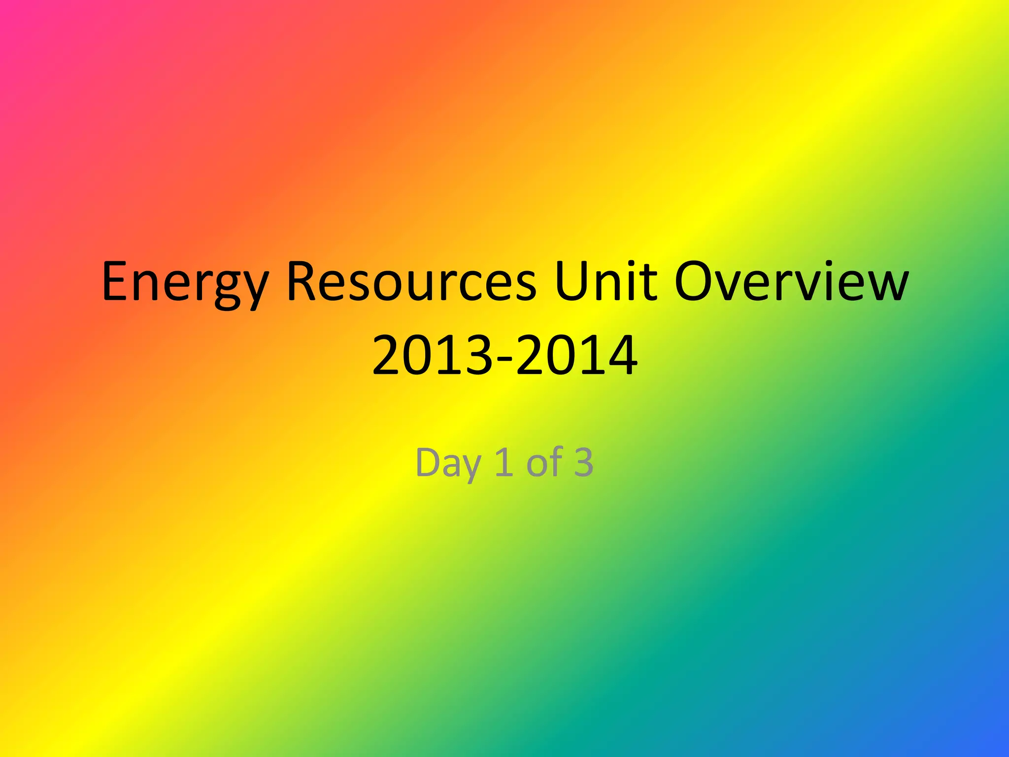 Energy resources overview | PPTX
