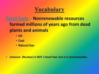 Energy resources overview | PPTX