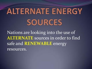 Energy resources unit powerpoint | PPTX