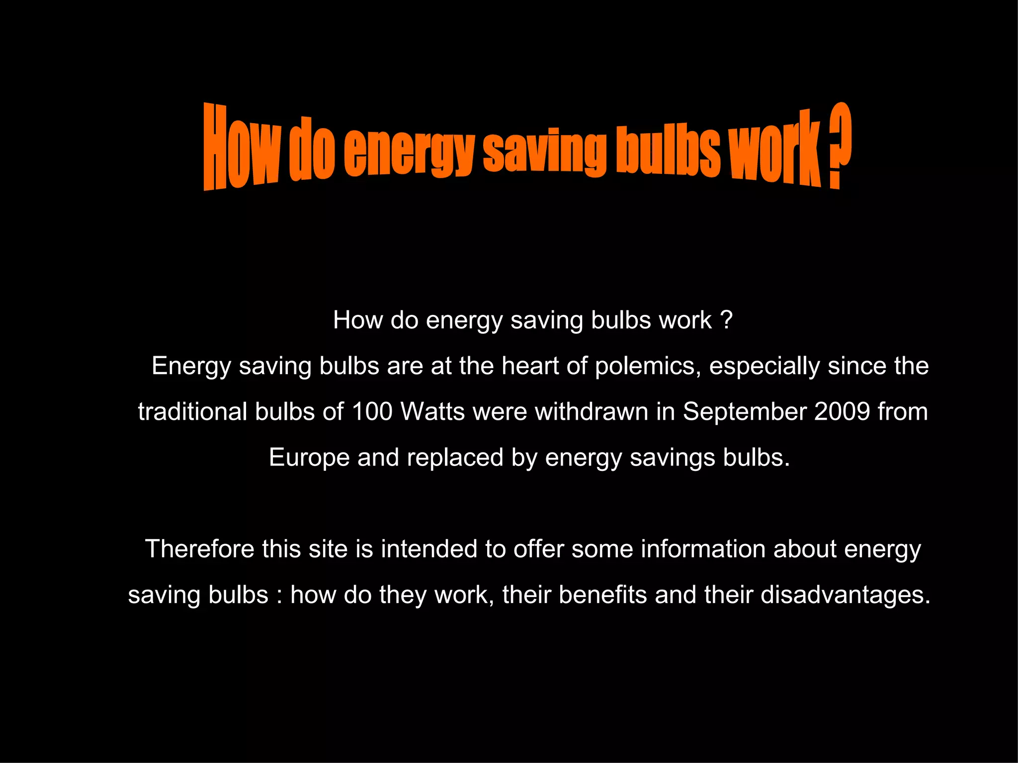 Energy saving bulbs | PPT