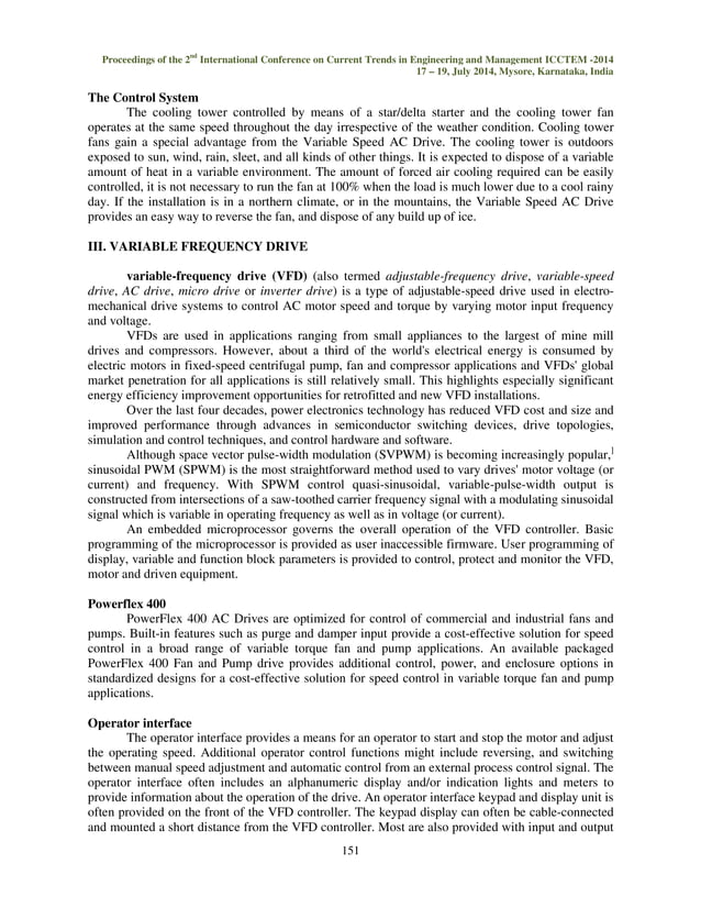 Energy saving in cooling towers by using variable frequency drives | PDF