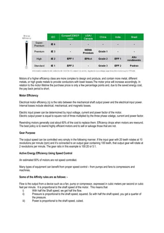 Energy saving in electrical motors and speed control | PDF