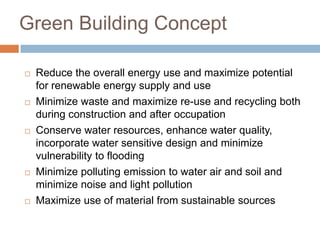 Energy saving in green building | PPTX