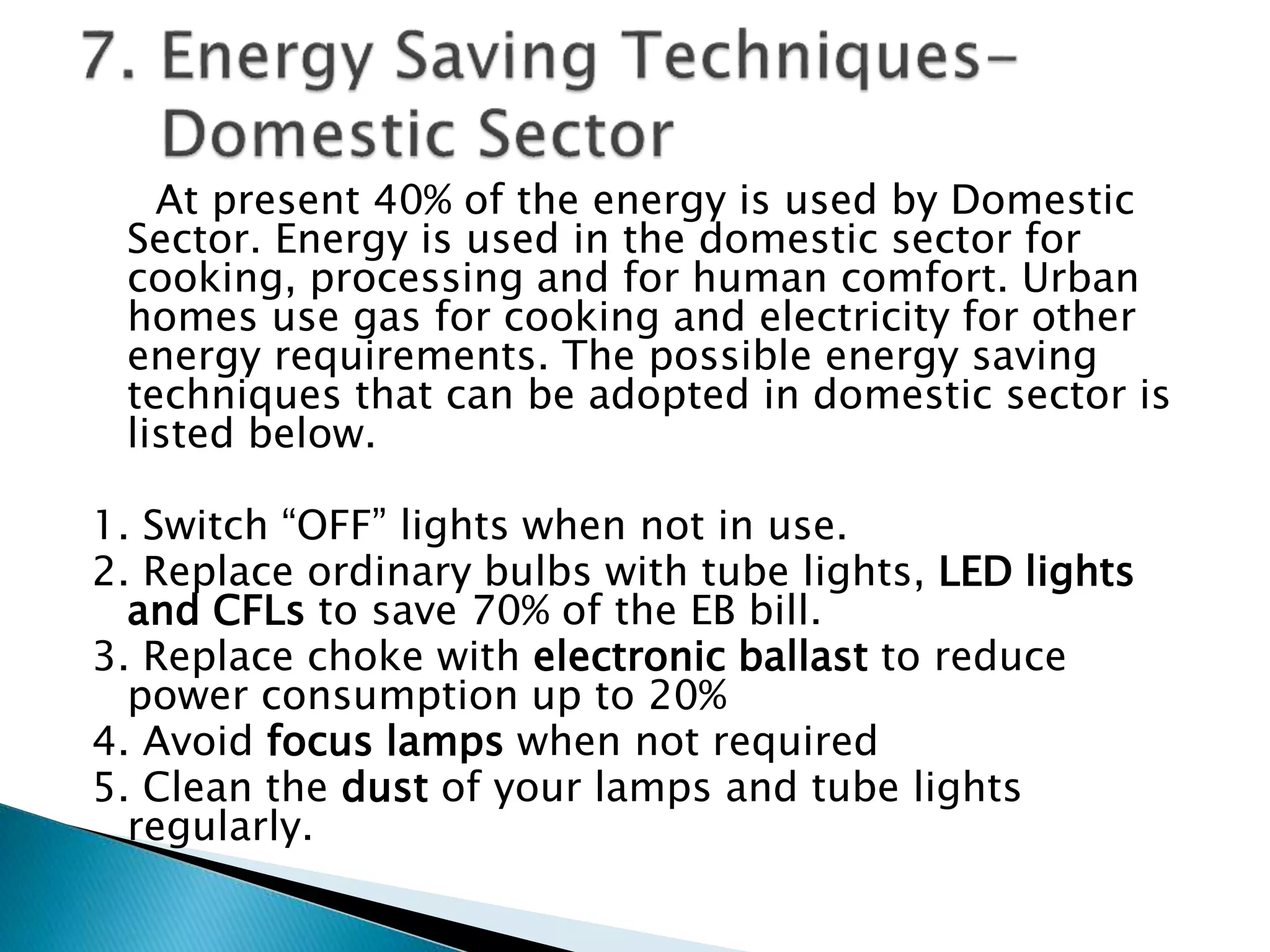 Energy saving techniques in current scenario | PPTX