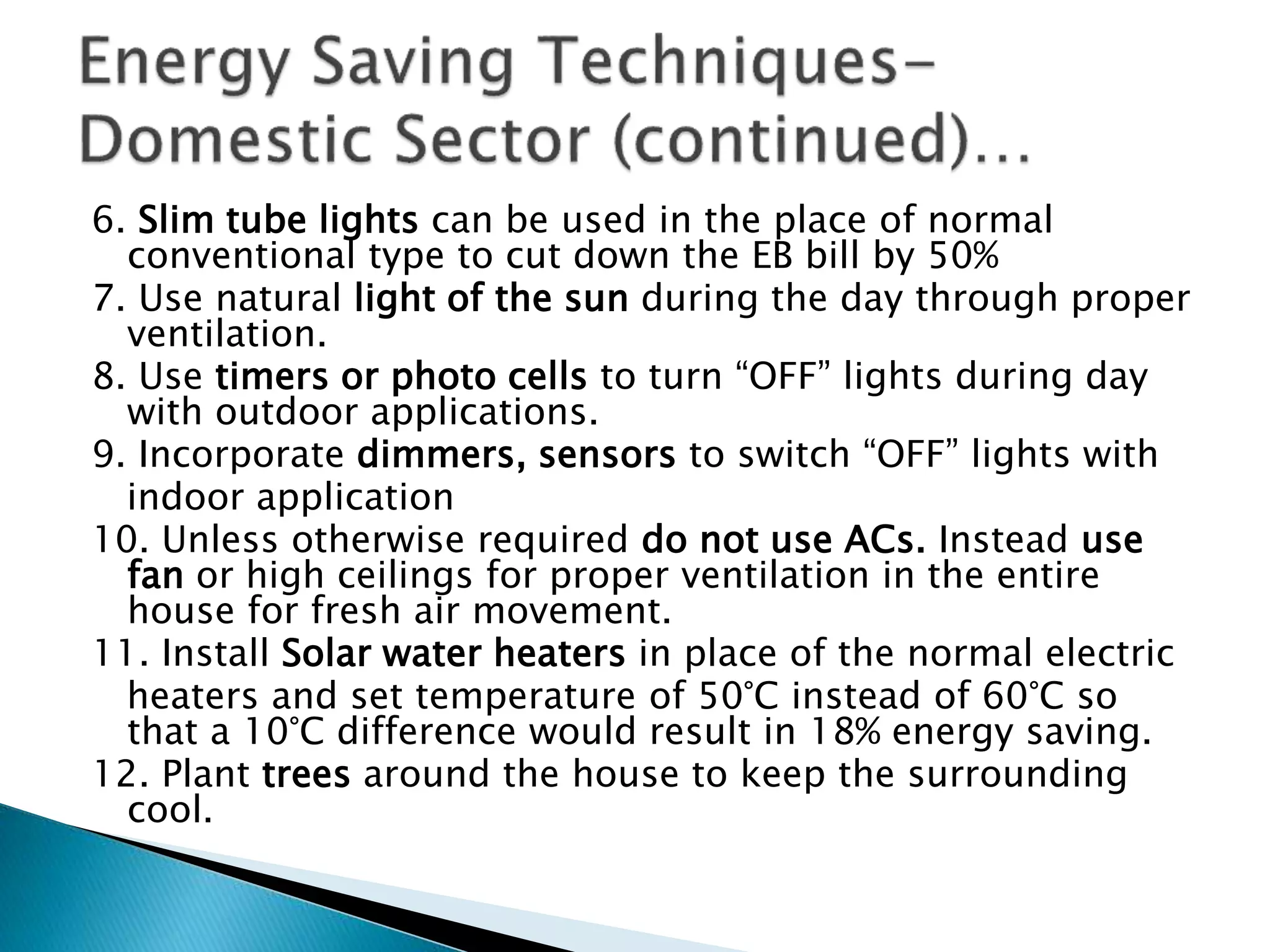 Energy saving techniques in current scenario | PPTX