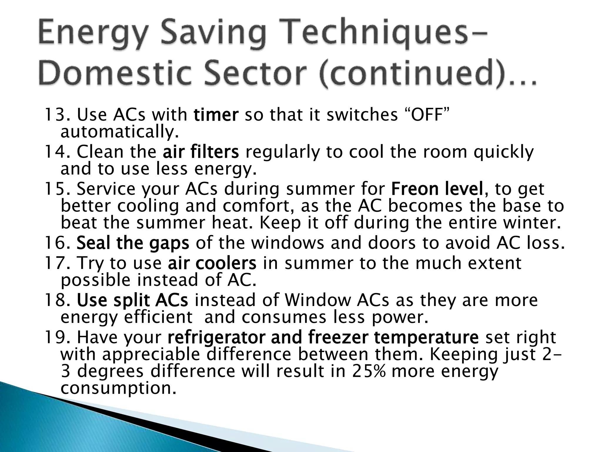 Energy saving techniques in current scenario | PPTX