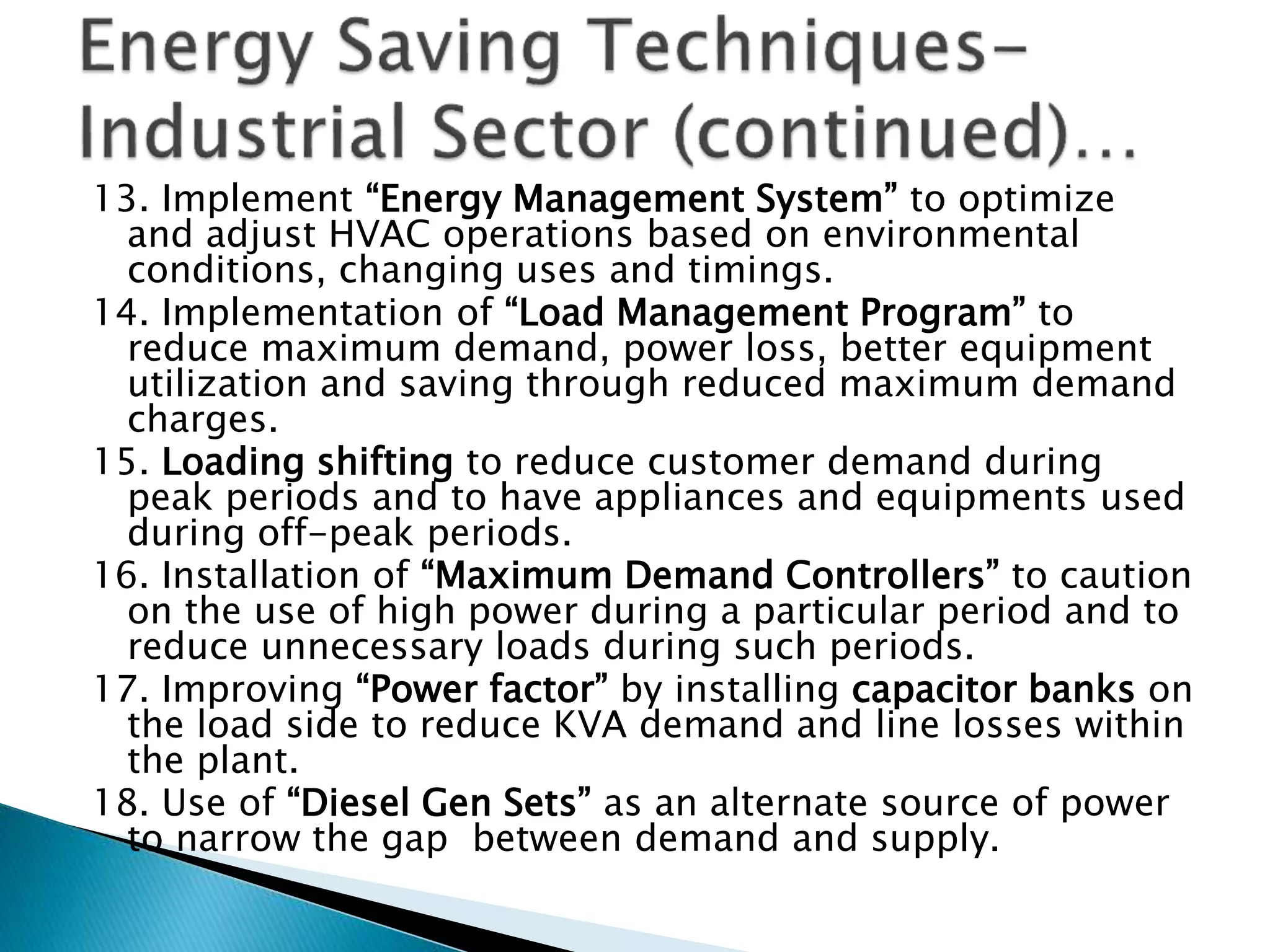 Energy saving techniques in current scenario | PPTX