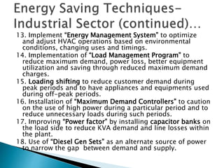 Energy saving techniques in current scenario | PPTX