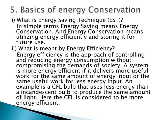 Energy saving techniques in current scenario | PPTX