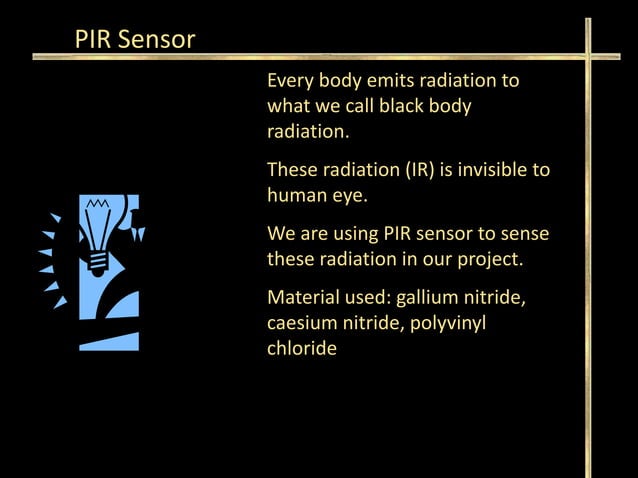 Energy saving using pir sensor | PPTX