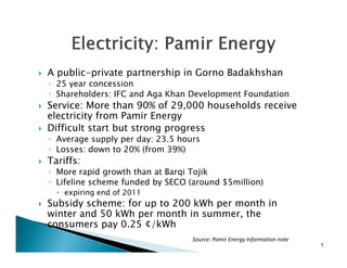 Energy sector in Tajikistan - Poverty and Social Impact Assessment ...