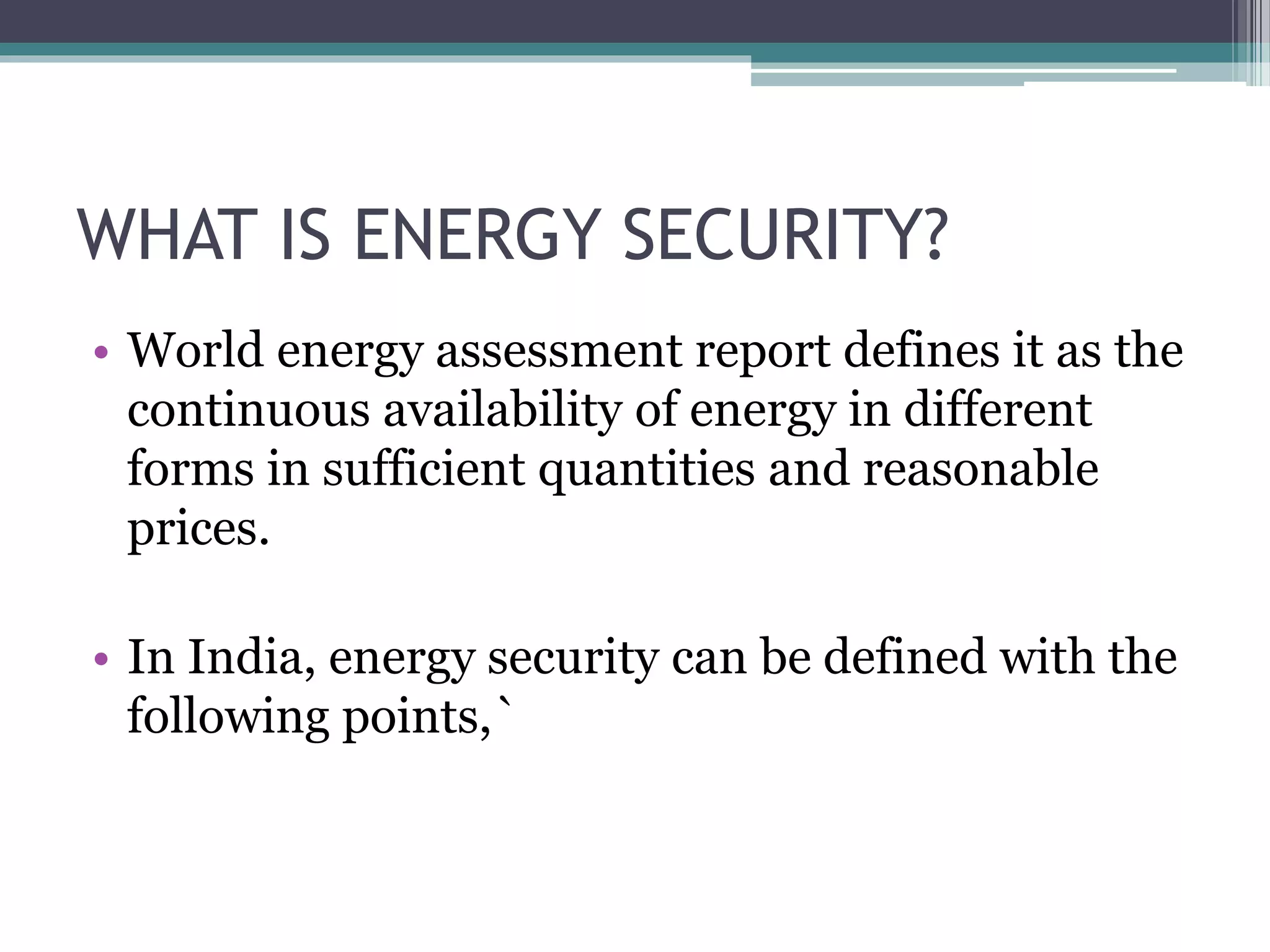 Energy security | PPTX